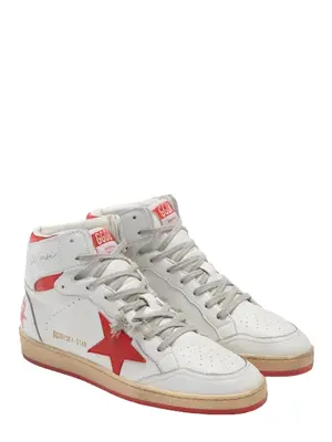 GOLDEN GOOSE Golden Goose Sky-Star High-Top Sneakers White/red