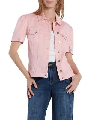 WASH LAB DENIM Wash Lab Denim Puff Sleeve Jacket Crystal Rose