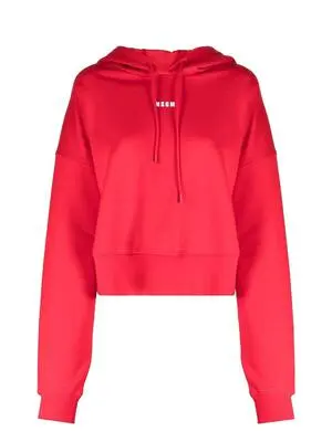 MSGM Logo-print Oversized Hoodie - Red