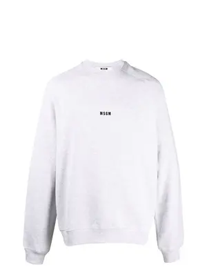 MSGM Logo-print Cotton Sweatshirt Grey