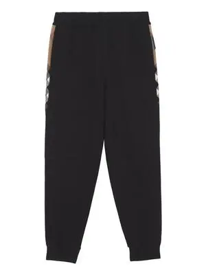 Burberry Check-panel Track Pants - Black
