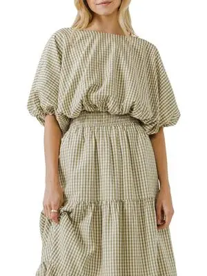 English Factory Dolman Sleeve Crop Top - Olive