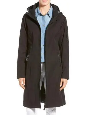 ILSE JACOBSEN Long Hooded Raincoat - Black