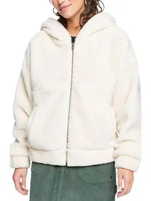 Roxy Border Line High Plush Fleece Hoodie - Tapioca