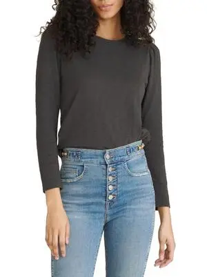 Veronica Beard Mason Long Sleeve T-shirt - Charcoal