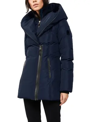 Mackage Adali Hooded Down Jacket Navy