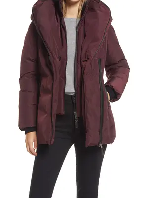 Mackage Adali Hooded Down Jacket Wine