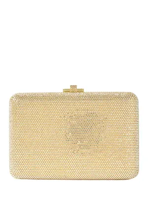 Judith Leiber Slim Slide Crystal Clutch - Gold