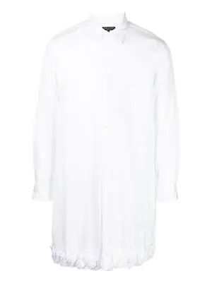 Comme Des Garçons Contrast-trim Cotton Shirt - White