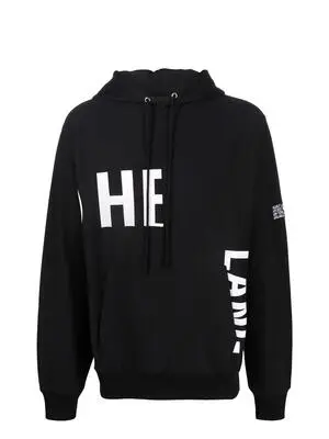 Helmut Lang Logo Print Pullover Hoodie - Black