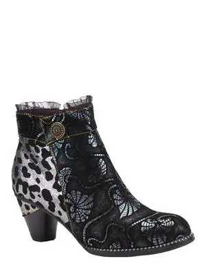 SPRING STEP SHOES L'Artiste Dessa Bootie Black Multi Suede