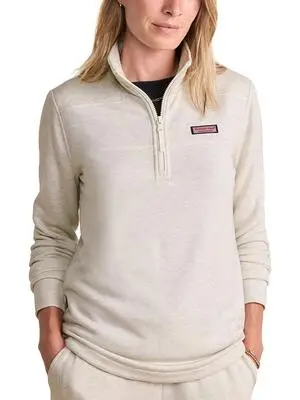 Vineyard Vines Dreamcloth Zip Up Shirt - Marshmallow Heather