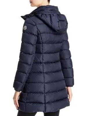 Moncler Gie Hooded Packable Down Puffer Coat - Dark Blue