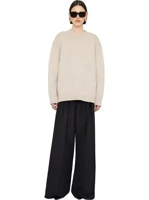 ANINE BING Rosie Cashmere Crewneck Sweater - Oatmeal