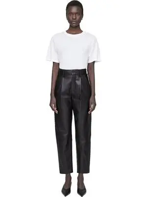 ANINE BING Becky Leather Trousers - Black