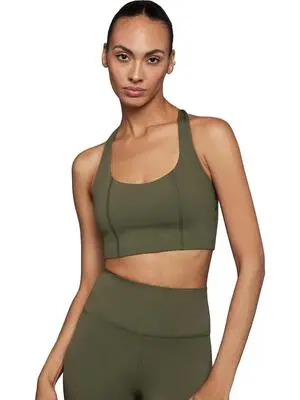 Carbon38 T Back Bra In Diamond Compression - Olive