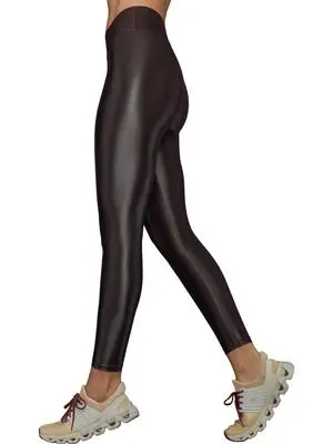 Carbon38 Regular Rise 7/8 Legging In Takara Shine - Chocolate Torte