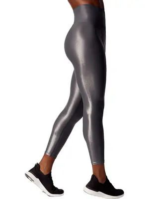 Carbon38 High Rise 7/8 Legging In Takara Shine Charcoal