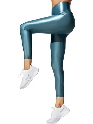 Carbon38 High Rise 7/8 Legging In Takara Shine Spruce