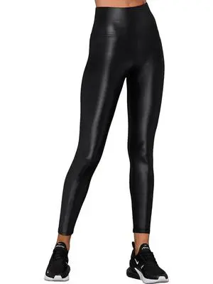 Carbon38 High Rise Full-length Legging In Takara Shine Black
