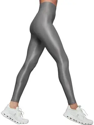 Carbon38 High Rise Full-length Legging In Takara Shine - Steel Grey