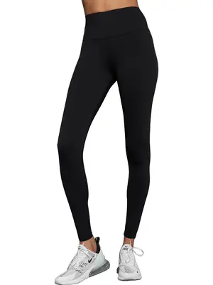 Carbon38 High Rise Full-length Legging In Diamond Compression Black