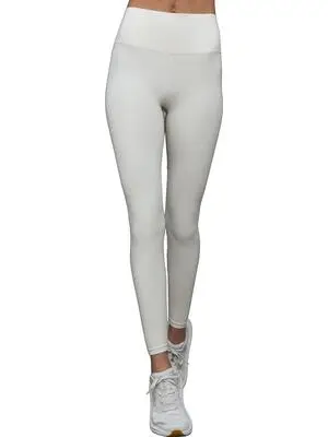 Carbon38 High Rise Full-length Legging In Diamond Compression - Cloud Dancer