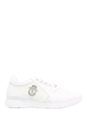 BILLIONAIRE Logo-plaque Leather Sneakers - White