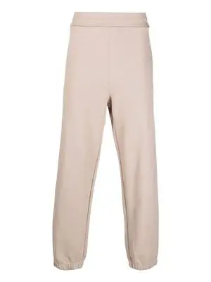 MSGM Logo-print Cotton Track Trousers - Neutrals
