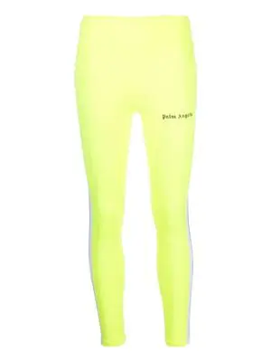 Palm Angels Side-stripe Logo Leggings - Yellow