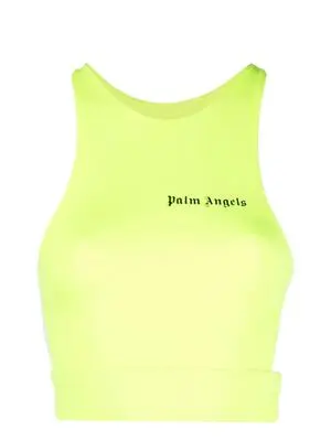 Palm Angels Cropped Tank Top - Yellow