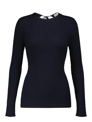 Victoria Beckham Ribbed-knit Sweater - Blue