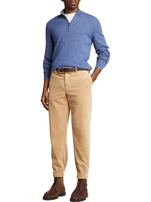 Brunello Cucinelli Brunello Cucinelli Cashmere Quarter-Zip Pullover Denim