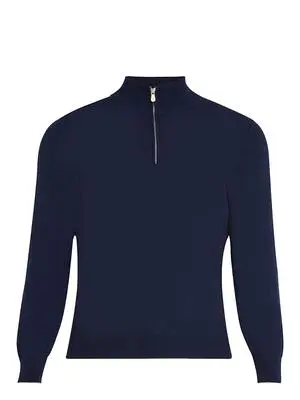 Brunello Cucinelli Brunello Cucinelli Cashmere Quarter-Zip Pullover Navy