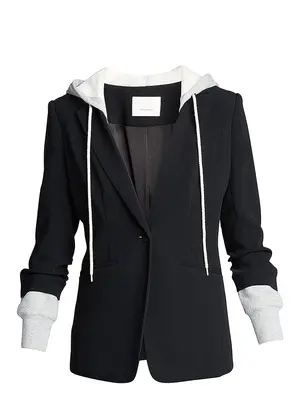 Cinq À Sept Cinq A Sept Khloe Hooded Jacket Black/heather