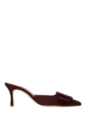 Manolo Blahnik Maysale Mules - Dark Red