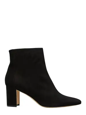 Manolo Blahnik Rosie Suede Ankle Booties - Black