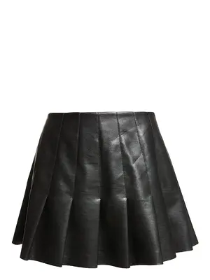Alice + Olivia Alice + Olivia Carter Vegan Leather Mini Skirt Black