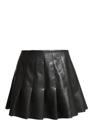 Alice + Olivia Carter Vegan Leather Mini Skirt - Black