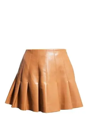 Alice + Olivia Carter Vegan Leather Mini Skirt - Camel