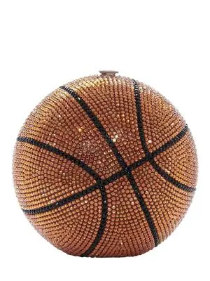 Judith Leiber Basketball Crystal Sphere Clutch Bag - Orange/silver