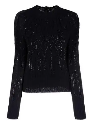 TWINSET Semi-sheer Knitted Jumper - Black