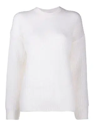 FERRAGAMO Drop-shoulder Knitted Jumper - White