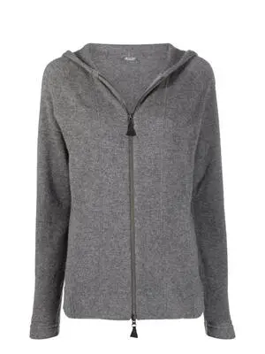 Kristensen Du Nord Cashmere Zip-up Hoodie - Grey