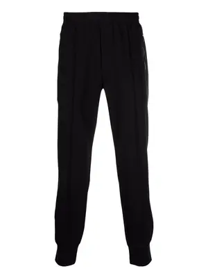 Emporio Armani Solid-colour Slim-fit Track Pants - Black