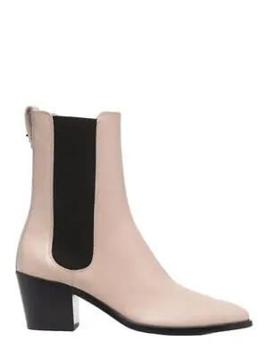 TOD'S Leather Chelsea Ankle Boots With Gold-tone Logo - Neutrals