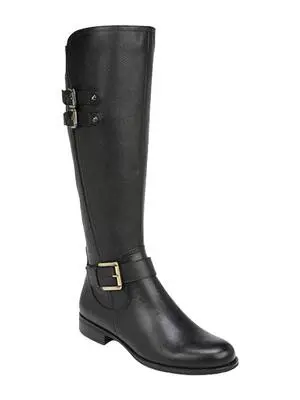 Naturalizer Jessie Knee High Riding Boots - Black Leather