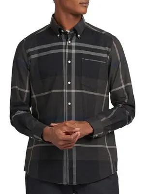 Barbour Dunoon Tailored Fit Plaid Button-down Shirt - Graphite