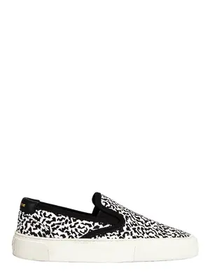 Saint Laurent Venice Low Slip On Sneakers - Bianco & Nero