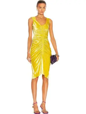 Bottega Veneta Velvet Stretch Dress - Kiwi